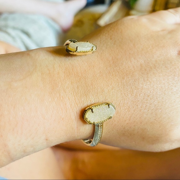Kendra Scott | Jewelry | Iridescent Drusy Gold Elton Cuff Bracelet | Poshmark